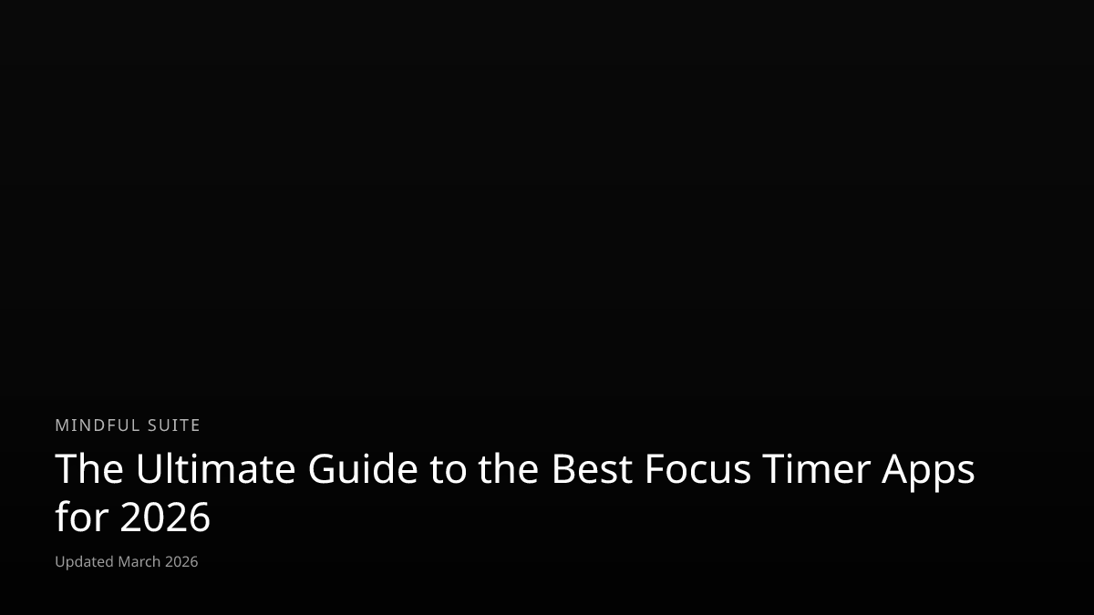 The Ultimate Guide to the Best Focus Timer Apps for 2026 | Mindful Suite